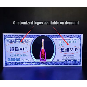 Champagne sparklers Rechargeable Colored bottle Presenter,Custom Rechargeable Glorifier Display stand led VIP service,Bar/Hotel/Nightclub/Villa/Private Party/Masquerade (Color : RGB)