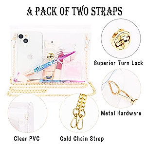 WEDDINGHELPER Clear Bag Stadium Approved: Clear Purse Clear Crossbody Bag Transparent Purse For Concerts, Festivals, Sports Events (A-1(Gold))