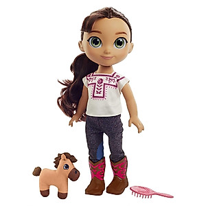 Mattel Spirit Untamed Toddler Lucky Doll (Approx. 14-in) in Jeans Outfit with Embroidery Style Fabric Top, Boots Plus Spirit Plush Figure & Brush, Great Gift for Ages 3 Years Old & Up
