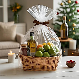 Extra Large Shrink Wrap Bags for Gift Baskets, 32x40 inches Clear PVC Heat Gift Basket Shrink Bags 10Pack