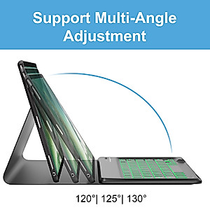 SENGBIRCH iPad Pro 12.9 Case with Keyboard 2nd Generation, for iPad Pro 12.9-inch - 2015 1st, 2017 2nd Generation, (Old Model: A1670/A1671/A1584/A1652), 7 Colors Backlit, with Pencil Holder, Black