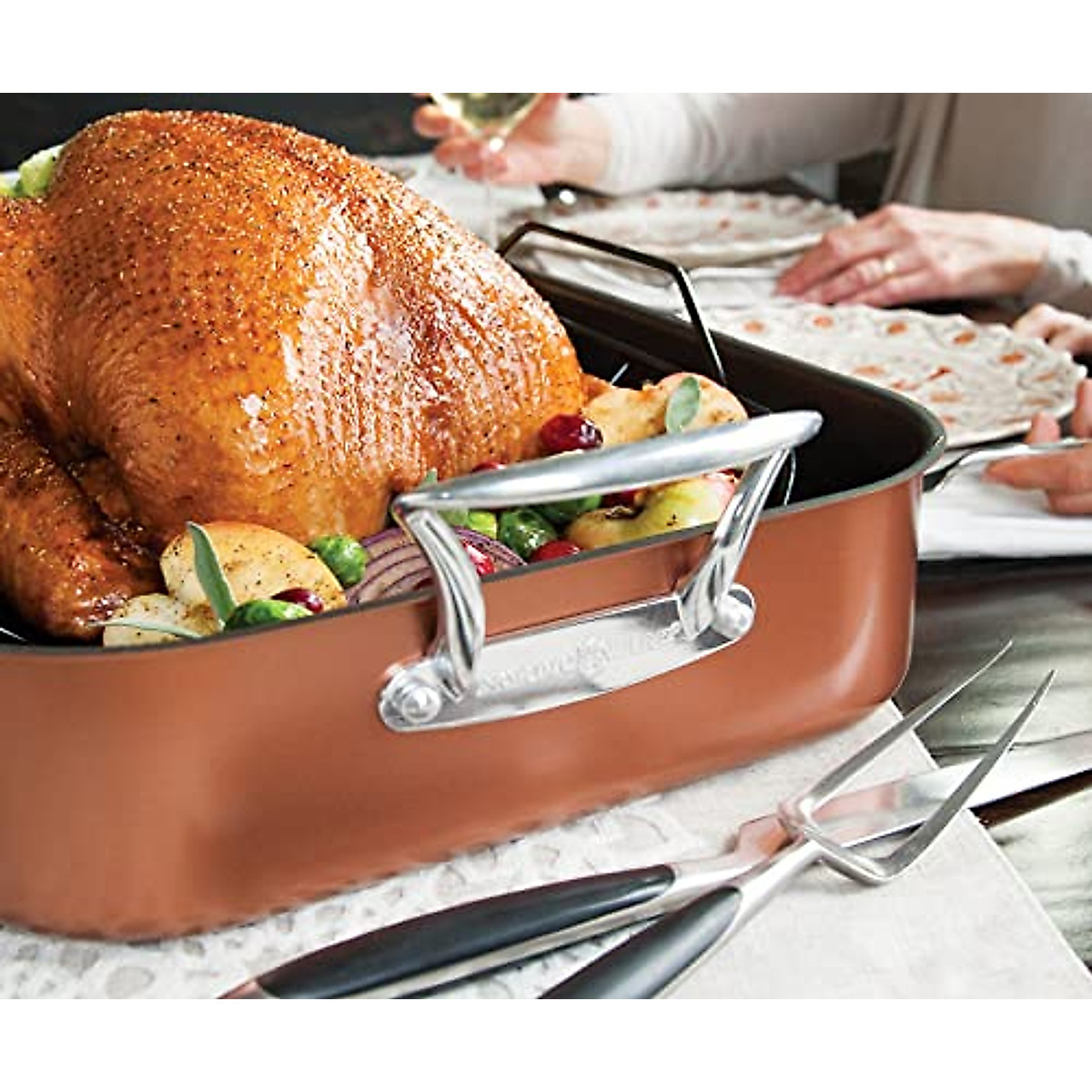 Nordic Ware Turkey Roaster with Rack, Copper
