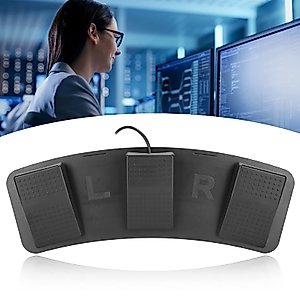 PC USB Triple Foot Switch Pedal - PC USB Foot Control Keyboard Action Switch Pedal HID Programmable Computer Keyboard Mouse for Video Game Office Equipment