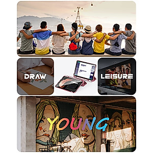 INFILAND Compatible with iPad 10th Generation Case 2022, iPad Case 10th Generation 10.9 Inch, Full Crystal Clear with Slot for Pencil & Charging Adapter, Rose Pink