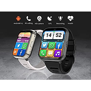 WATCHSDV 4G Cellular Smart Watch Android LTE Smartwatch 4GB+64GB 4G LTE Smart Watch 1080mAh Smartwatch 2.08 inch Large Screen Men Watch with 5.0MP Camera Bluetooth GPS Tracker SOS Button