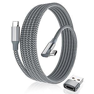 Elebase USB C to C 100W Charging Cable 10FT with USB-A Adapter,Type-C PD Fast Charger Cord for Car iPhone 16 15 Pro Max Plus,Airpods 4th,MacBook Mac,iPad 10 10th Air 4 5 6,Galaxy S24 S23,Right-Angled
