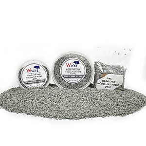 WWScenics Fine Dark Gray Modelling Rocks 2mm | 180ml Tub | Wargame Scenery & Basing Material