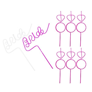 Syiomlis 8 Pcs Reusable Bride and Diamond Shape Straws ,Bachelorette Straws Bridal Shower Favors Supplies Party Decorations,Wedding gift Idea