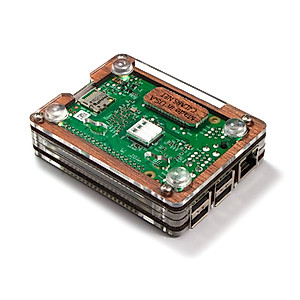 C4Labs Zebra Case for Raspberry Pi 3B+, 3, 2, 2B and B+ Heat Sinks and Power Cord Included-Wood