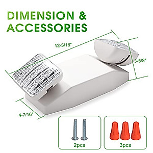 Garrini LED Emergency Light Emergency Light Combo Rectangular Adjustable Dual Heads 2 Heads UL Certified GM6 for Apartments Hotels Hospitals Offices (White)