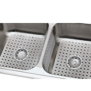 New Clear Kitchen Dish Safe Kitchen Sink Protector Mat Pad Set, 3 Piece Combo Set Includes -2 Sink Mats - 1 Sink Saddle