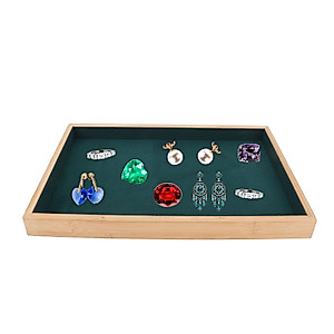 Jewelry Tray , Scratch Resistant Jewelry Tray, Elegant Wooden Jewelry Display (Green)
