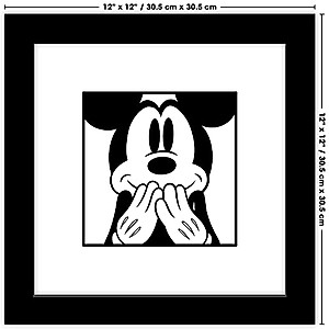 Trends International Gallery Pops Disney Mickey Mouse - Mickey Expressions - Nervous Wall Art Wall Poster, 12" x 12", Black Framed Version