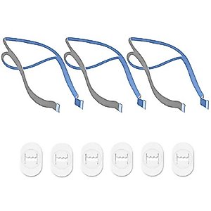 Replacement Headgear Compatible with ResMed Airfit P10 Nasal Pillow Mask Straps Included 3 Super Elastic Straps and 6 Adjustment Clips(3 Pack)