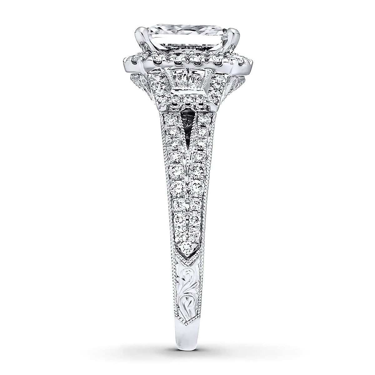 Molioaki 2 Carat (ctw) moissanite engagement rings for women Platinum Plated Silver moissanite rings 7