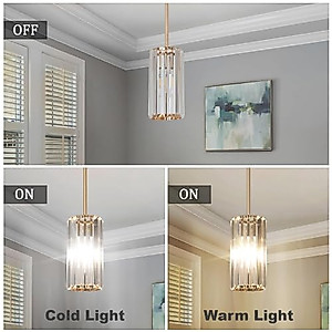 Heircido Rose Gold Pendant Light,Modern Crystal Pendant Lighting,Bar Pendant Light Fixture for Kitchen Island Dining Room Bedroom Hallway