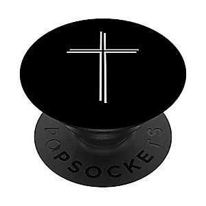 Plain White Jesus Cross PopSockets PopGrip: Swappable Grip for Phones & Tablets