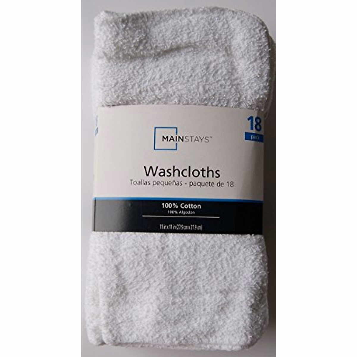 White Cotton Washcloth Pack - 18 Count