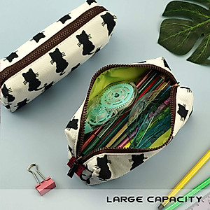 Cute Black Cat Pencil Case Pouch Teacher Gift Gadget Bag Make Up Case Cosmetic Bag Stationary Kawaii Pencil Box