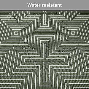 Lunarable Geometric Chair Seating Cushion Set of 6, Zig Zag Chevron Line Pattern Abstract Shapes Optical Design, Anti-Slip Seat Padding for Kitchen & Patio, 16"x16", Forest Green