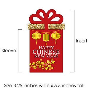 Big Dot of Happiness Chinese New Year - Lunar New Year Money and Gift Card Sleeves - Nifty Gifty Card Holders - Set of 8