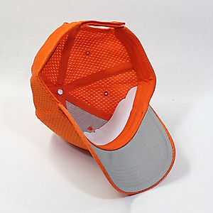 Plain Pro Cool Mesh Low Profile Structured Adjustable Baseball Cap (Orange)
