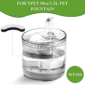 Cepheus 8 Pack Pet Fountain Filters Replacement for Cat Water Fountain, Dog Drinking Dispenser Cat Fountain Filters with 3 Filtration System