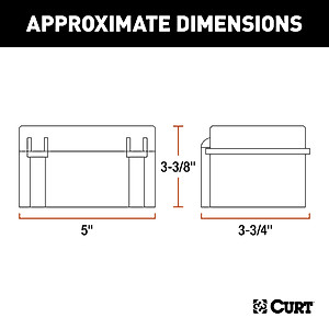 CURT 52027 5-Inch x 3-3/8-Inch x 3-3/4-Inch Watertight Trailer Breakaway Battery Case