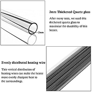 HITOP 25W 50W 100W 200W 300W Adjustable Aquarium Heater, Submersible Fish Tank Heater Thermostat with Suction Cup (50W)