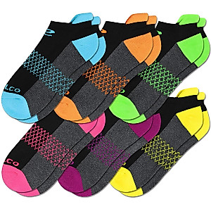 eallco Womens Ankle Socks 6 Pairs Running Athletic Cushioned Sole Socks With Tab
