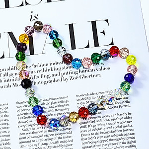 Dowarm 150PCS 6MM Round Crystal Glass Beads for Jewelry Making, Red/Siam Faceted Crystal Beads for Crafts Bracelet Wind Chimes Suncatcher, #5003 Crystal Rondelle Spacer Beads, Loose Gemstones