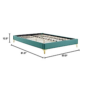 Modway MOD-6306-TEA Sutton Full Performance Velvet Bed Frame, Teal