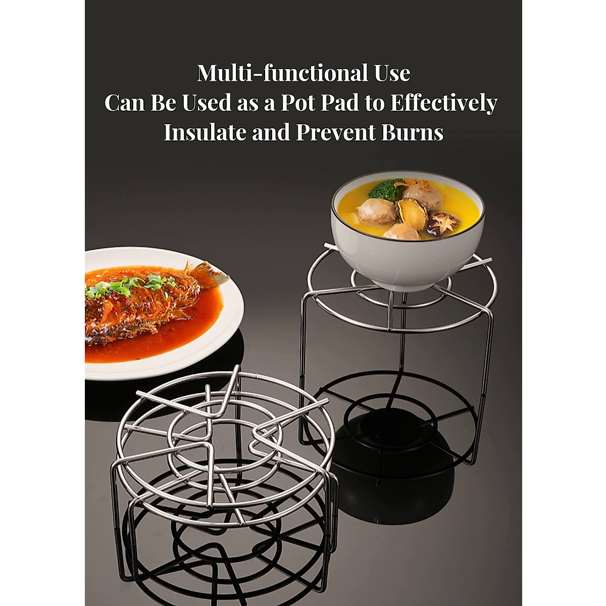 304 Stainless Steel Thickened Wire Rack Steaming Rack Multifunctional Tripod Rice Cooker Steaming Rack Metal Steamer Basket Steamer Insert for Pot (16cm diameter X 5cm height)