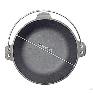 Cuisiland Pre-seasoned 4.5 Quarts Cast Iron Dome Lid Flat Bottom Dutch Oven