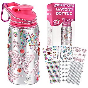 Decorate Your Own Water Bottle for Girls Kids Teen Girl Gift, Fun DIY Arts and Crafts Children, Birthday Gifts Grils Cute School Bottles Christmas Gifts, Pink