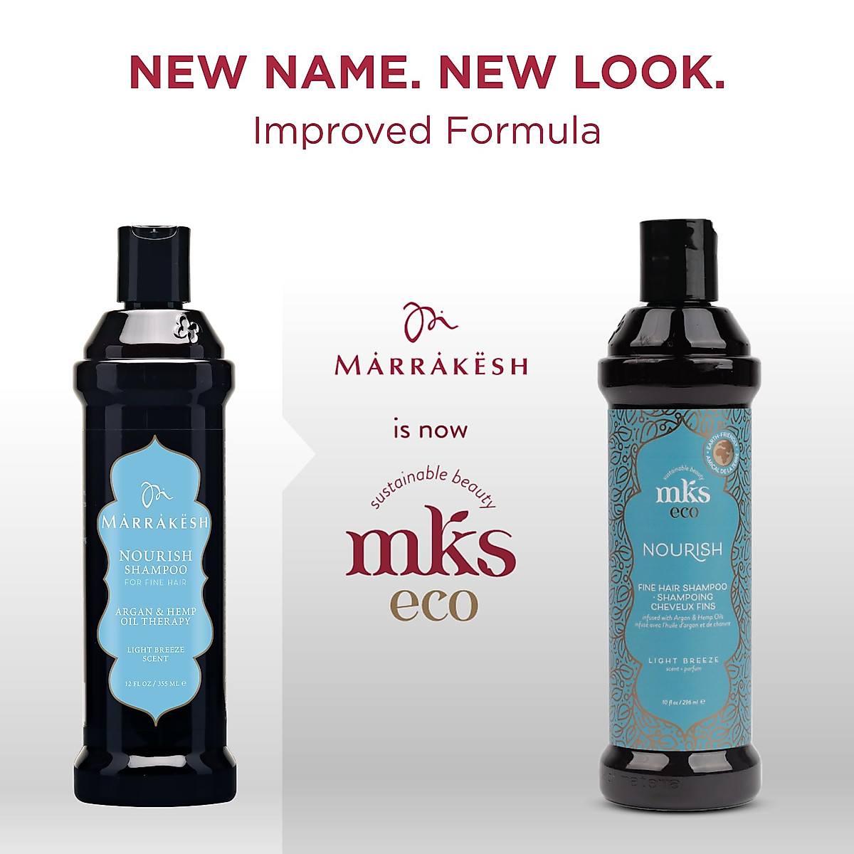 Earthly Body MKS eco Nourish Shampoo for Fine Hair, Light Breeze - 10 fl oz - Cleanses & Strengthens - Safe for Color Treated Hair - Moroccan Argan Oil, Hemp Seed Oil - Vegan, Cruelty Free