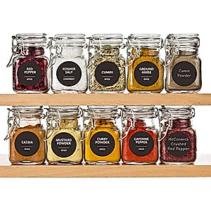 Hebayy 342 Removable Spice Labels,304 Pre-Printed Herb Seeds Seasoning Sauce Oil Vinegar Round Stickers,38 Blank Ones,Waterproof Oil & Tear Resistant,No Residue for Kitchen Pantry Containers Jars