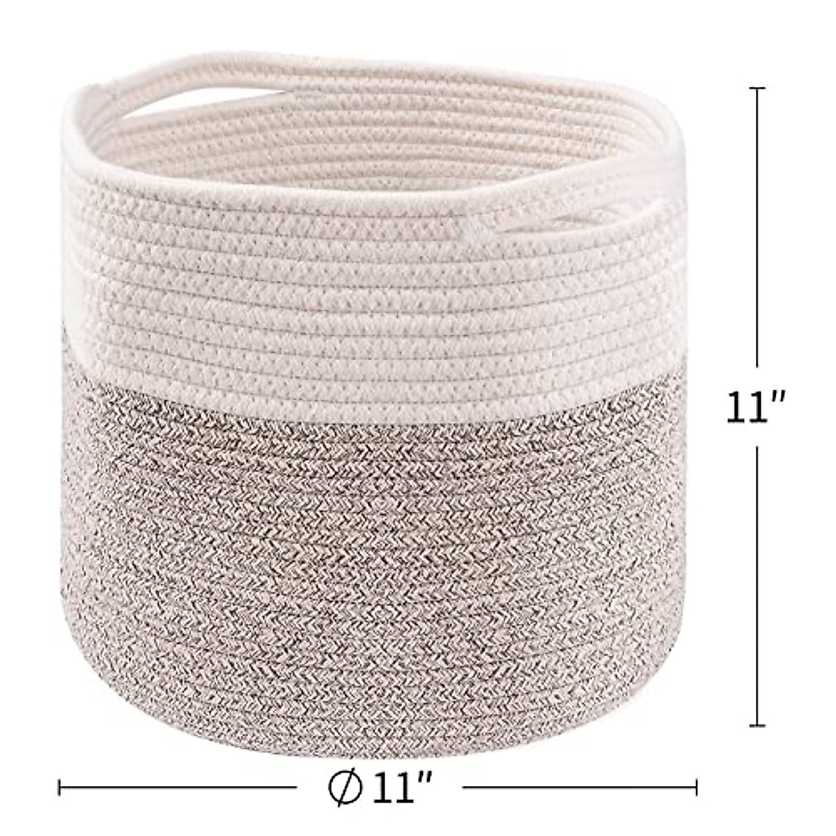 CubesLand Storage Cube Basket Bins 11x11'' for Cube Storage Organizer/Shelves,Woven Baskets for Organizing /Storage,Cube Shelves Cloth Closet Basket Bins, Rope Storage Bins 4 Packs Off White/Light Brown