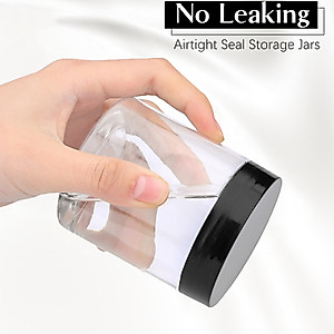 TUZAZO 8 Oz Plastic Container Jars with Lids and Labels BPA Free, Empty Round Clear Cosmetic Containers Plastic Slime Jars for Lotion, Cream, Ointments, Body Butter, Makeup, Travel Storage (12 Pack)