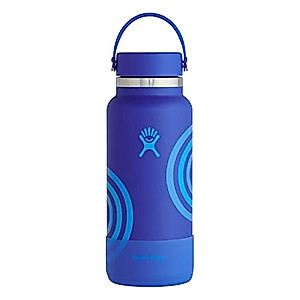 Hydro Flask Flex Cap Bottle with Boot - Stainless Steel Reusable Water Bottle - Vacuum Insulated - 32 oz (Dark Blue)