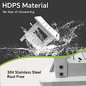 Meluvici Shower Bench Seat, HDPS Shower Stool for Inside Shower to Sit on, Waterproof Shower Chair with Shelf for Shaving Legs, Spa Bathroom Corner Shower Foot Rest, Indoor or Outdoor, White