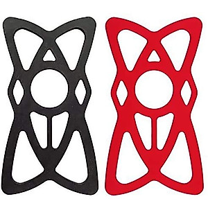 NALAKUVARA Phone Mount X Holder Grip Tether Rubber Strap Silicone Security Bands - Universal Motorcycle Bike Phone Mount Accessories Replacement Parts - Elastic X Web Grip (2 Black & 2 Red) 4 Pack