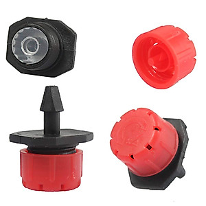 Drip Irrigation Kit Adjustable Drip Irrigation Dripper, Drip Irrigation Tee Rod Connector, Lawn and Herb Garden Irrigation Hose Fitting Sprinkler Irrigation System / 50 Pairs(Black+ Red)