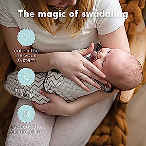 CuddleBug Adjustable Baby Swaddle Blanket & Wrap (Spots & Stripes), Pack of 3 (Small/Medium 0-3 Months Old)