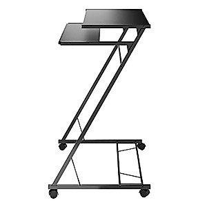 Lavish Home Standing Rolling Laptop Desk with Casters for Mobility, Black