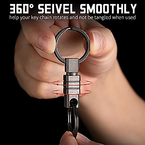 TISUR Titanium Quick Release Keychain,Pull Apart Detachable Key Chain,Swivel Clasps for Jewelry Necklace Bracelet Making,EDC Multitool for Men Women (Matte quick release keychain)