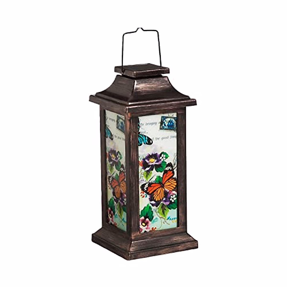 New Creative 2LA972A, Evergreen Garden Fluttering Garden Friends Solar Lantern, Butterfly Outdoor Décor for Your Lawn and Garden