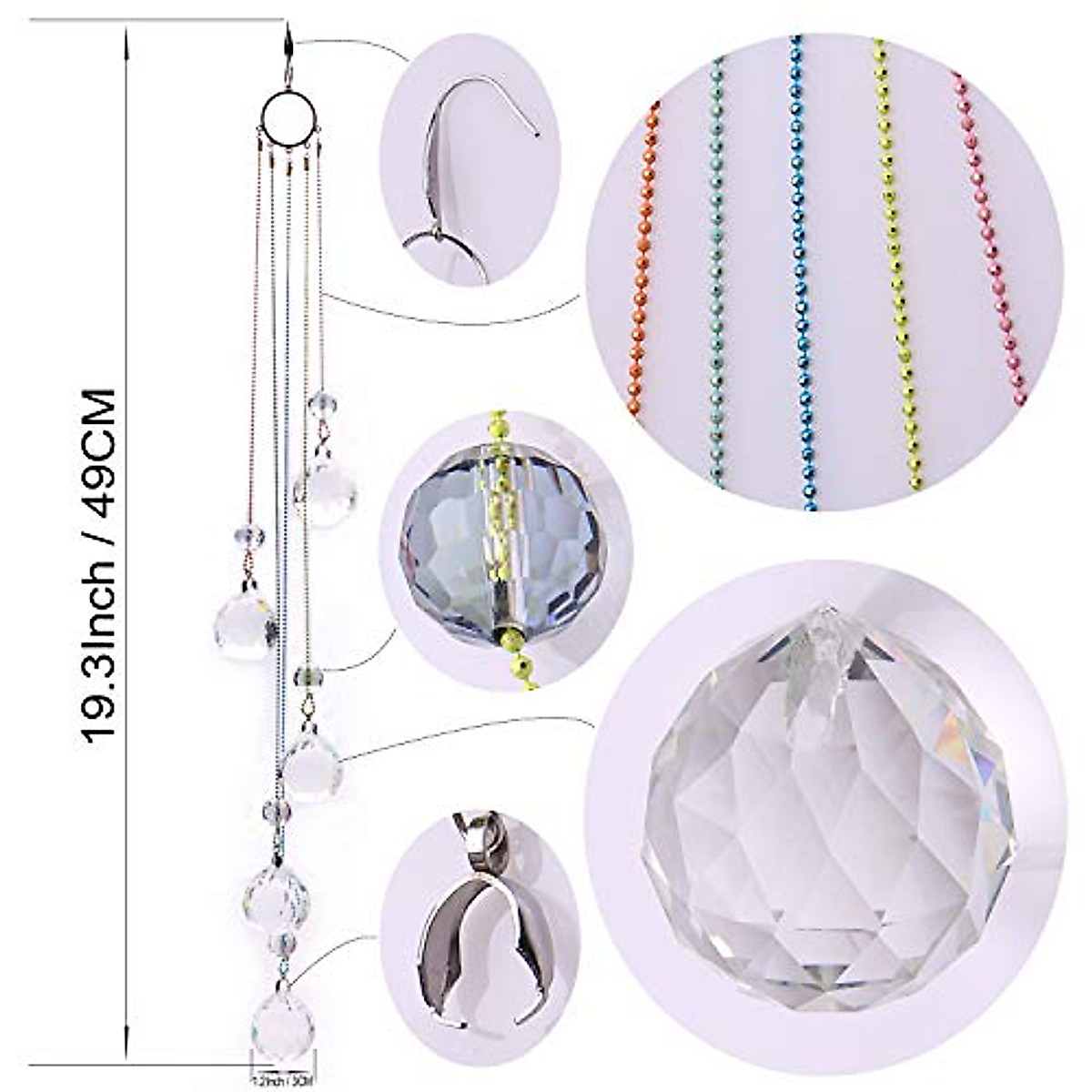 Crystals Ball Prisms Suncatcher Hanging Ornament Rainbow Maker for Home,Garden Decoration