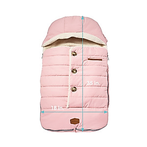 JJ Cole Bundle Me Winter Toddler Car Seat Cover and Bunting Bag - Urban - Weather Resistant Baby Carrier Cover - Stroller Accessories and Winter Baby Essentials - Blush Pink