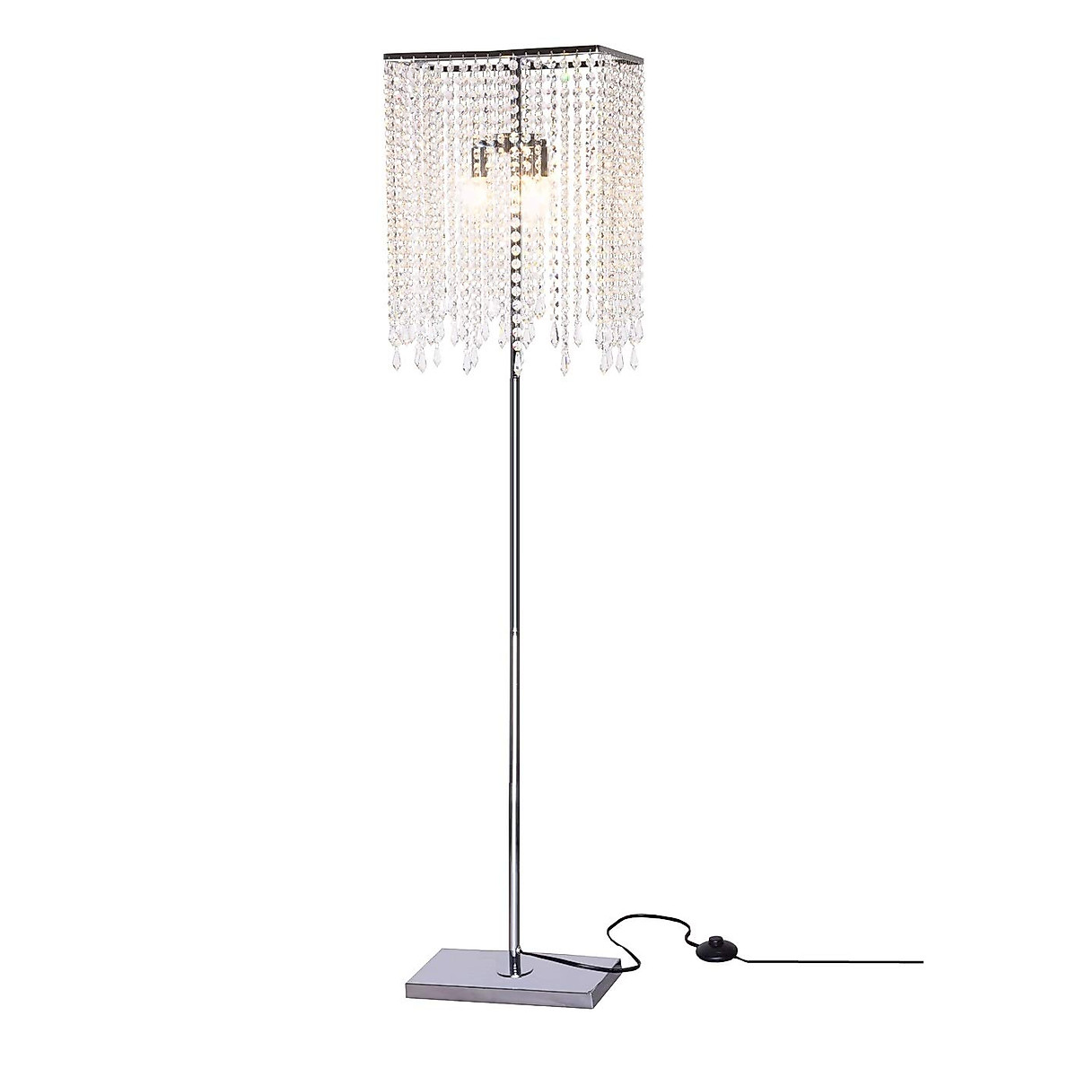 GDLMA Floor Lamp, Crystal Lava Lamp, Raindrop Standing Light for Bedroom, Living Room or Gift Silver